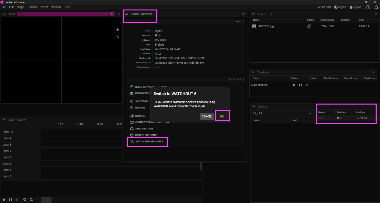 How to switch different WATCHOUT versions on my WATCHPAX media servers?